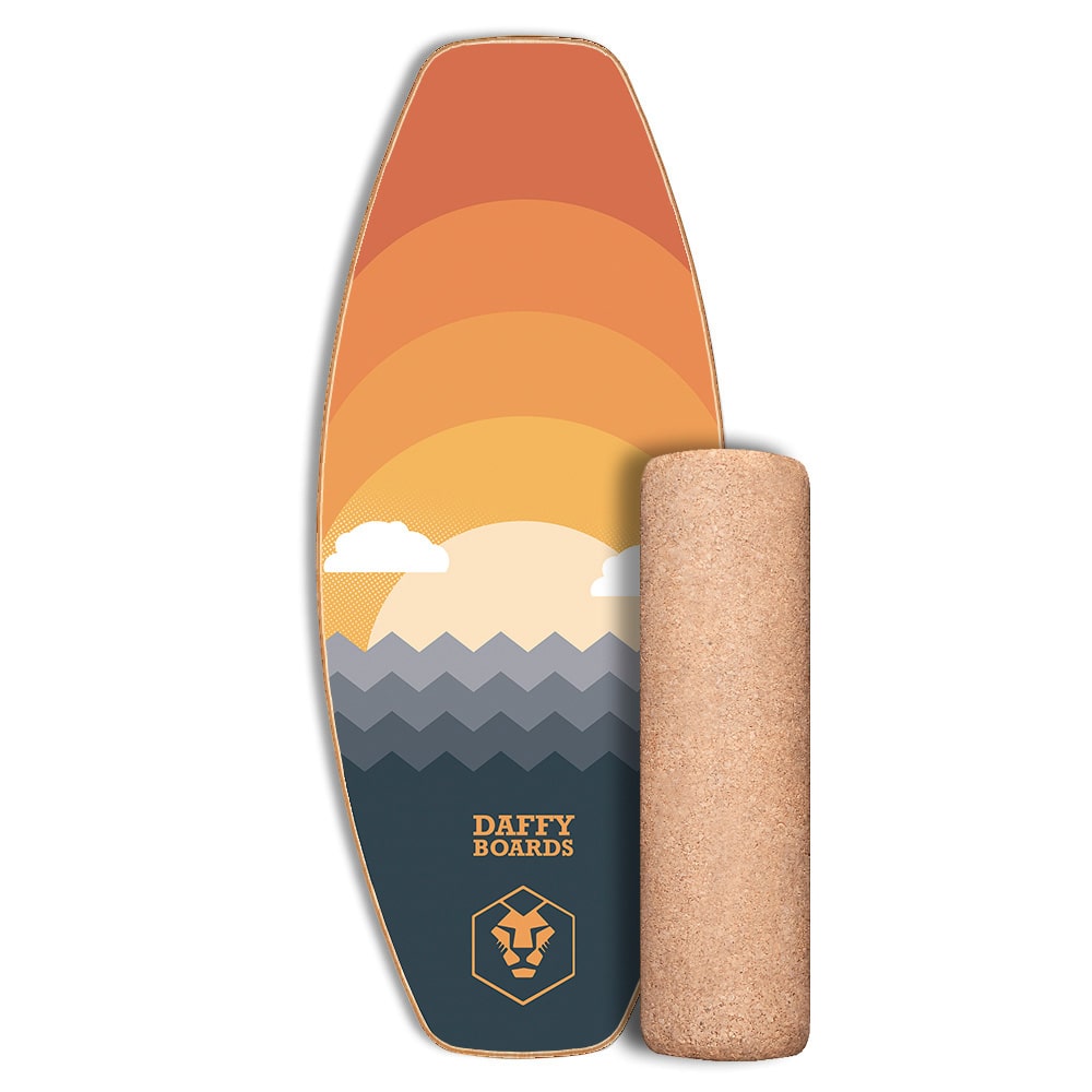 Holz Balance Board + Rolle - Allrounder, Design: Sunrise - DAFFY BOARDS ...
