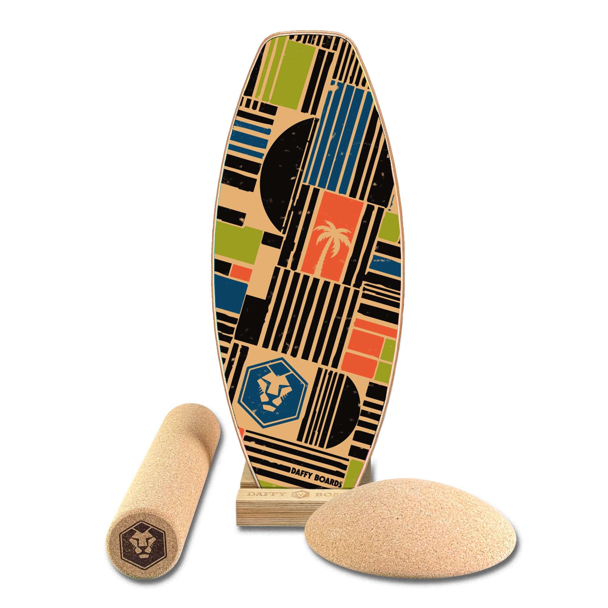 Super Bundle: Balance Board + Roll + Cork Hemisphere + Stand, Design S ...